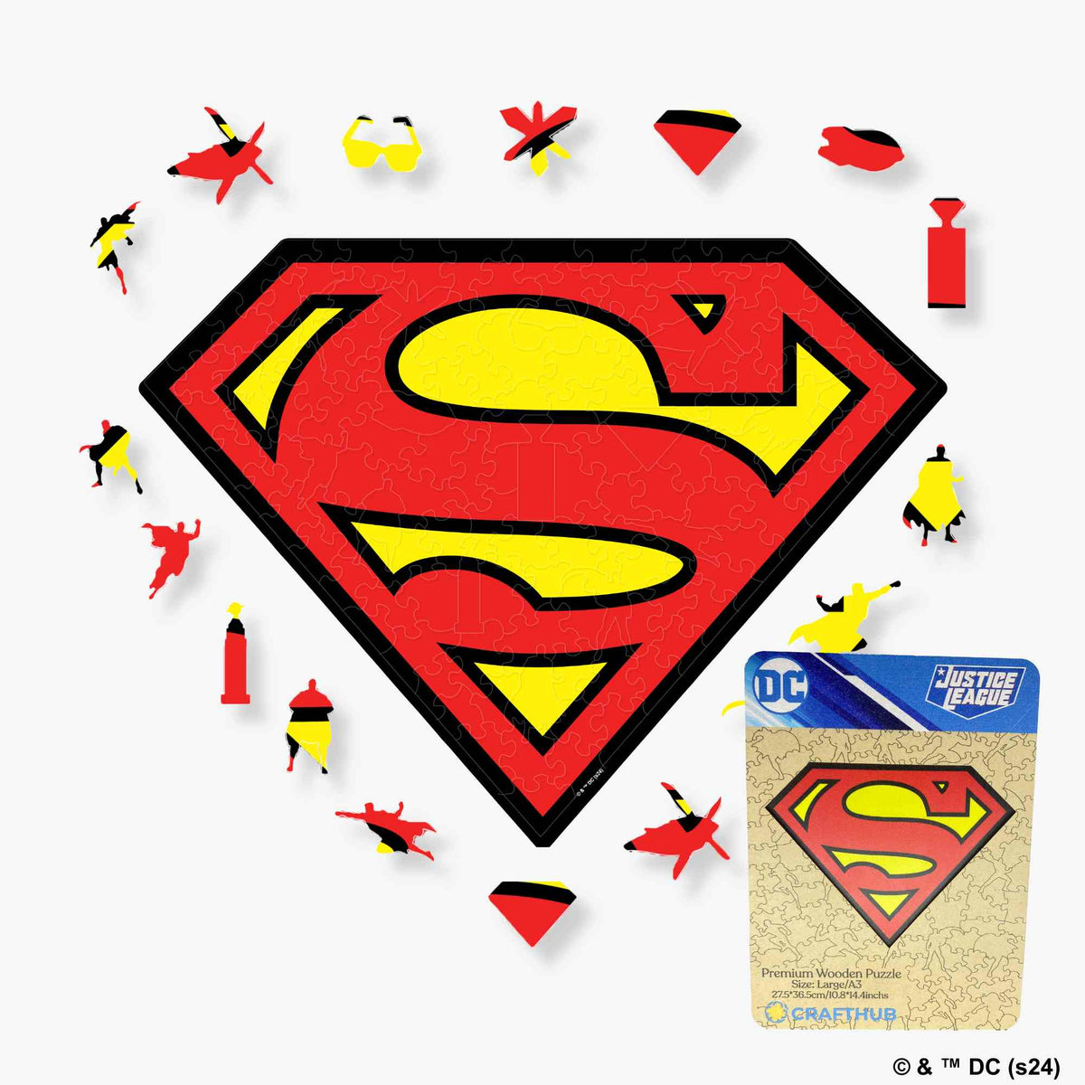 Superman Logo Houten Puzzel – Craft Hub NL